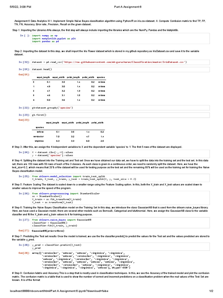 Part A Assignment 6 | PDF | Computer Science | Multivariate Statistics