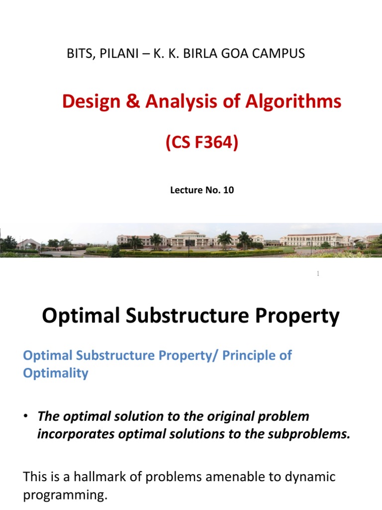 Design & Analysis of Algorithms: Bits, Pilani - K. K. Birla Goa Campus | PDF | Matrix ...