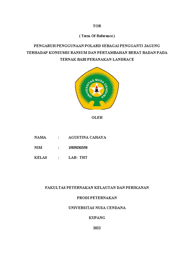 Tor - Agustina Cahaya | PDF | Kesehatan Holistik