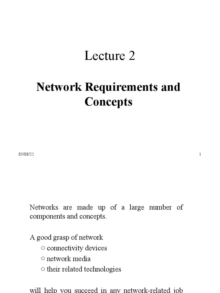 Network Requirements and Concepts | PDF | Computer Network | Network Switch