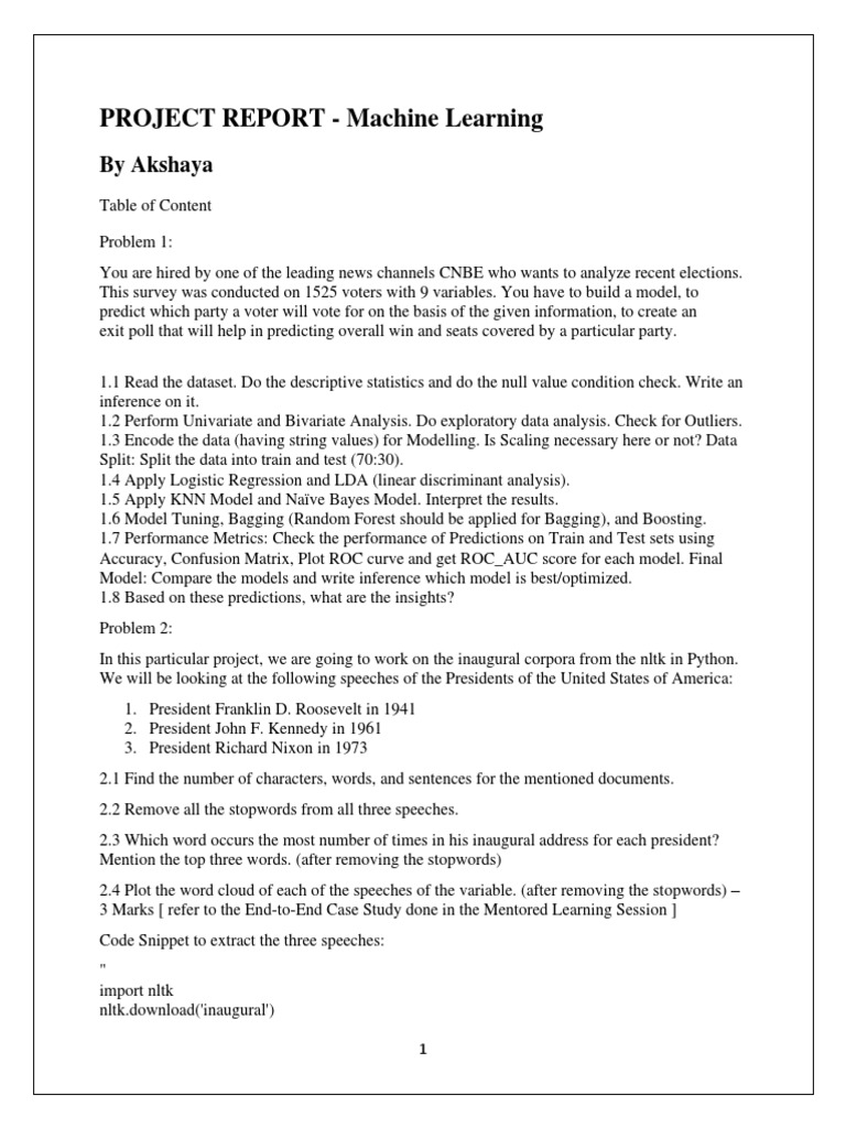 Project Report | PDF | Receiver Operating Characteristic | Regression Analysis