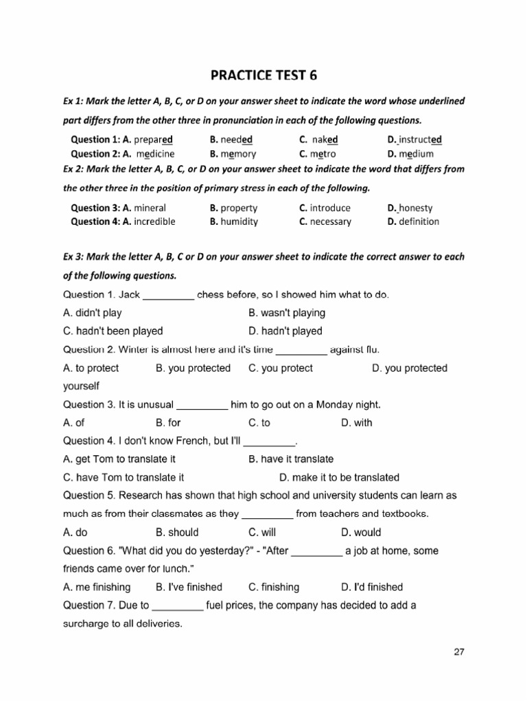 Practice Test 6 | PDF