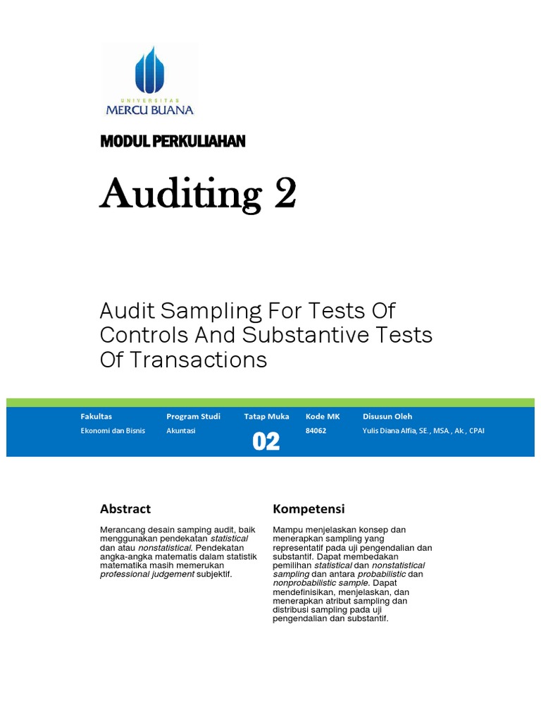 Modul Auditing II (TM2) | PDF