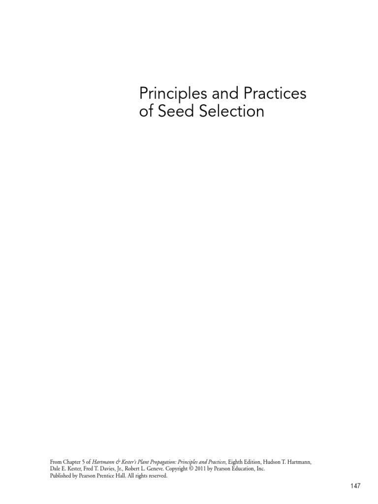 Principles and Practices of Seed Selection | PDF | Zygosity | Flowers