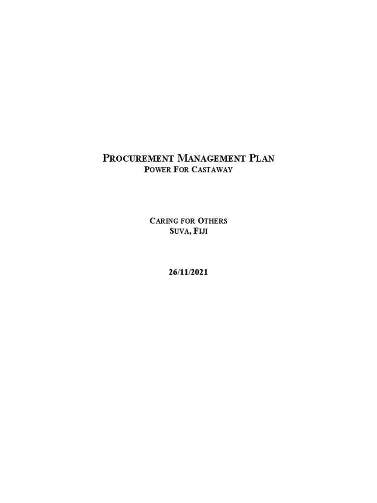CEP53 Performance Assessment - Procurement Management Plan | Download ...