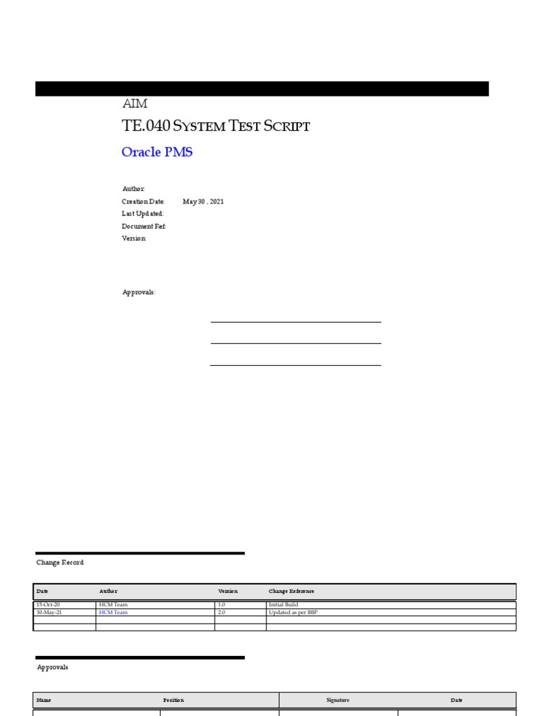 TE040 Test Script HRMS (PMS) V2.0 | PDF | Performance Appraisal | Computing