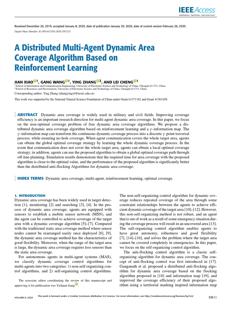 A Distributed Multi Agent Dynamic Area Coverage Algorithm Based On 7653