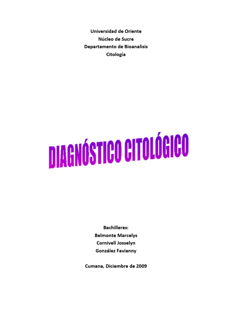 Diagnostico Citologico | PDF | Tinción | Biología Celular)