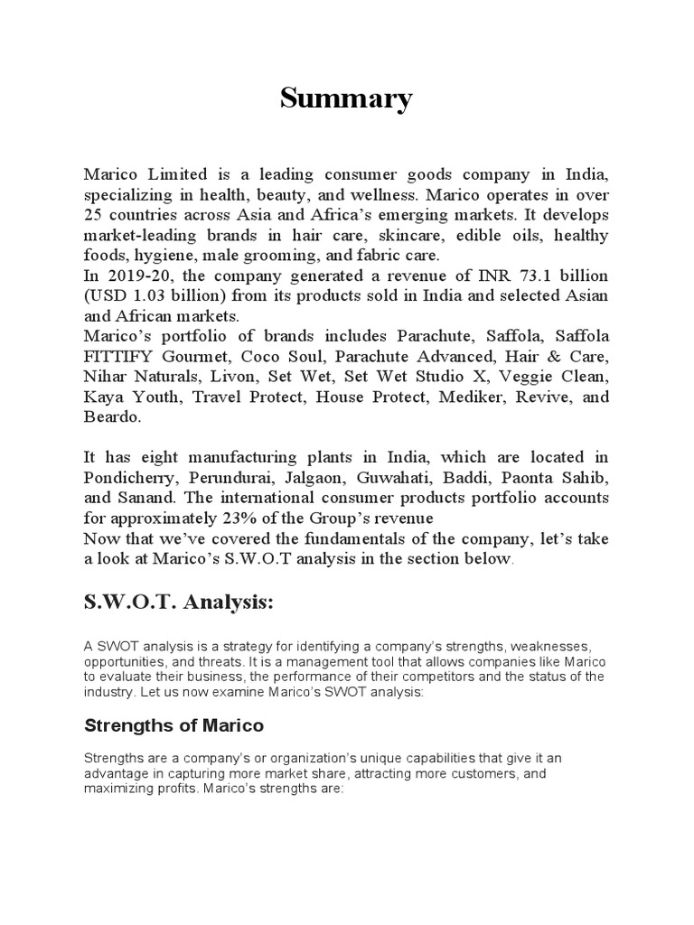 Summary of SM Case Study AVNI PUROHIT | PDF | Business | Economies