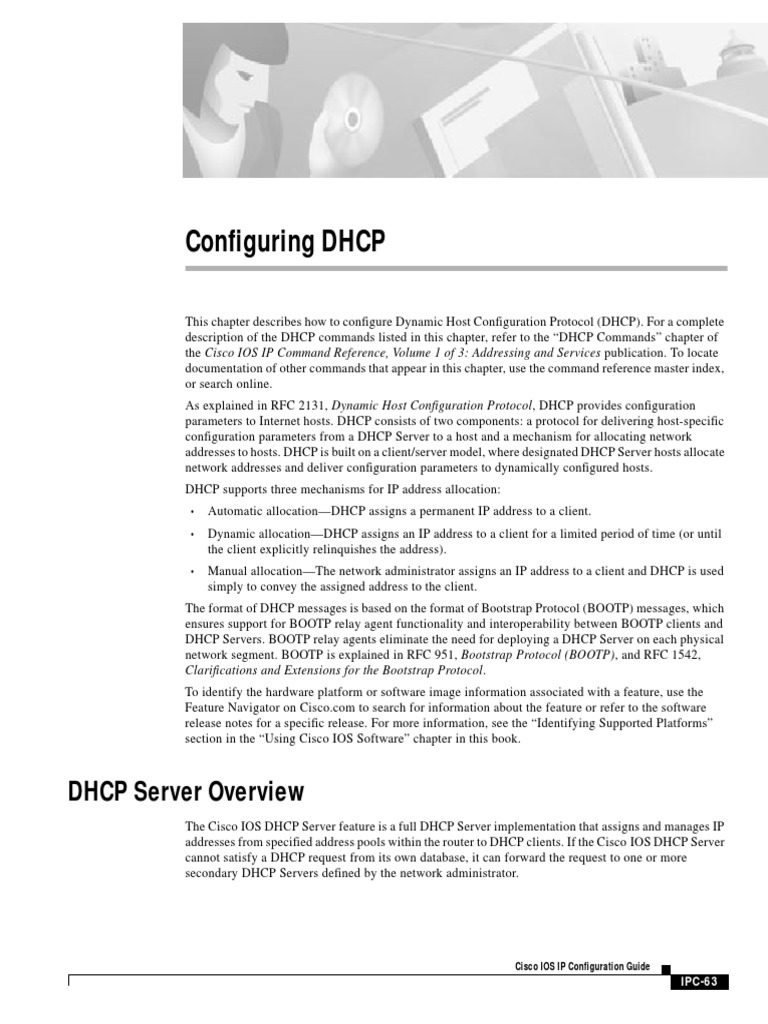 Configuring DHCP | Descargar gratis PDF | Ip Address | Domain Name System