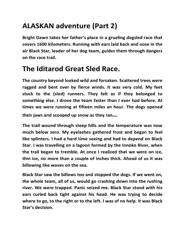Black Star's Iditarod Challenge | PDF