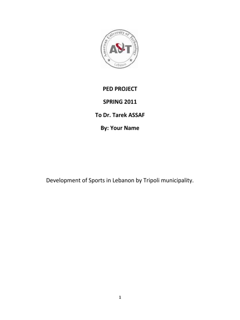 Ped Project Sport | PDF | Lebanon | Infrastructure