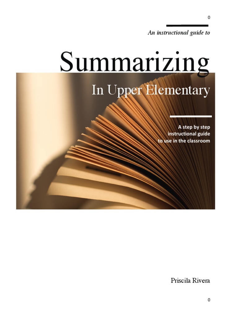 Summarizing: in Upper Elementary | PDF | Educational Assessment | Learning