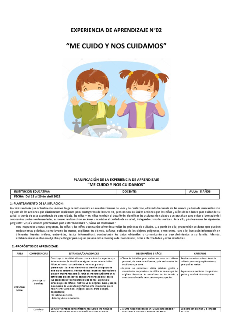 Planificacion de Experiencia de Aprendizaje #2 | PDF | Las emociones | Información