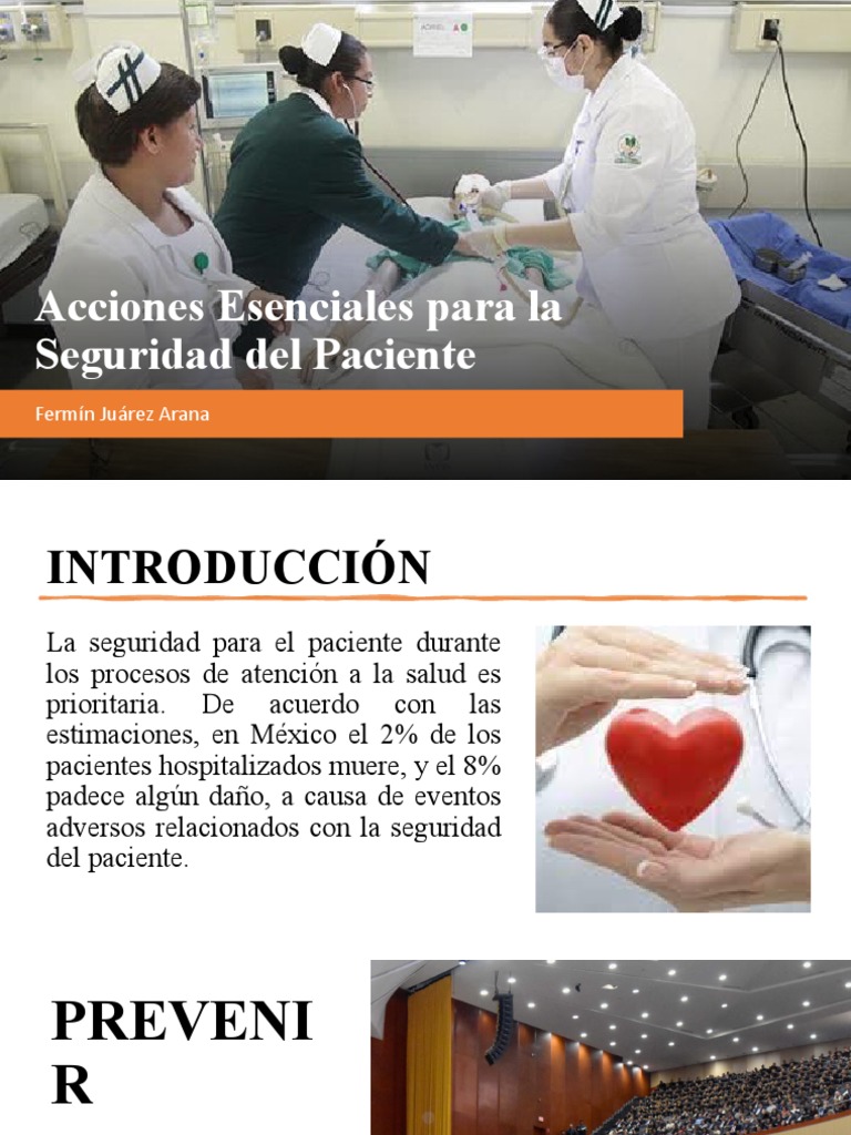 Acciones Esenciales para La Seguridad Del Paciente | PDF | Seguridad del paciente | Cuidado de ...