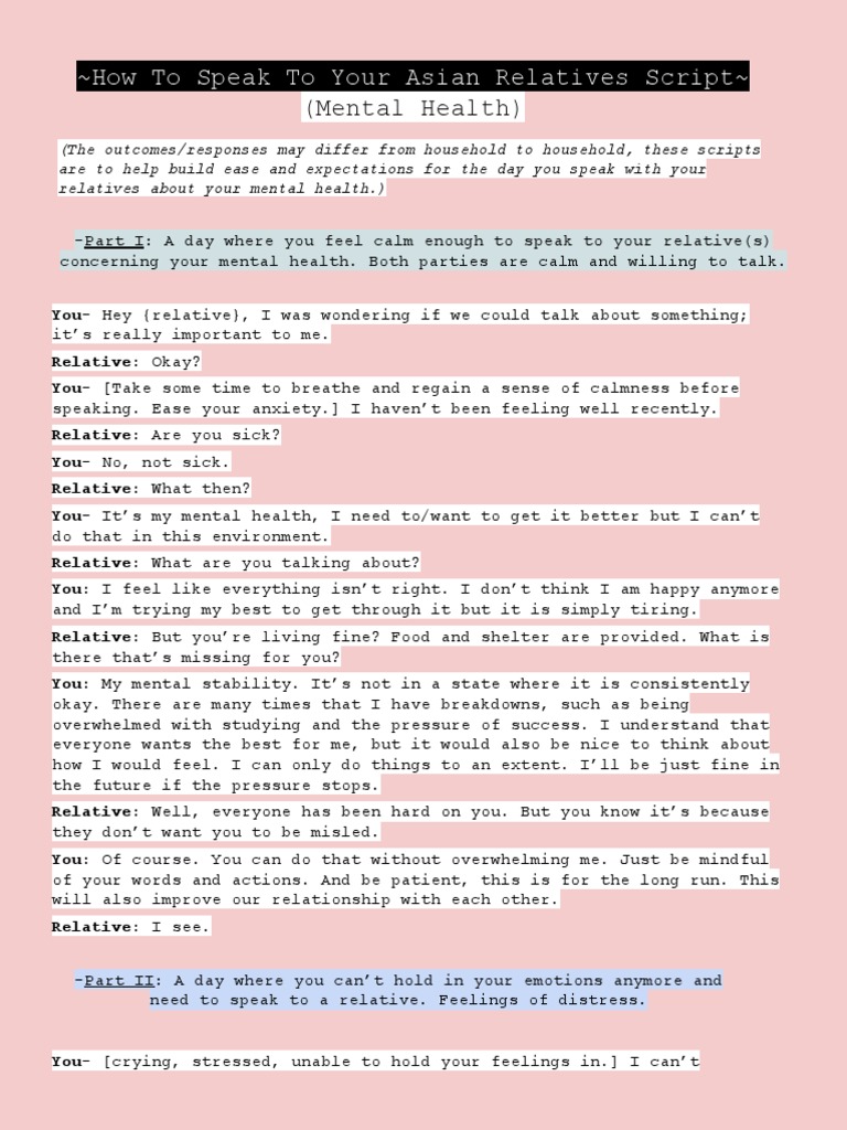 Script For Mental Health Conversation - Darlene Casey | PDF