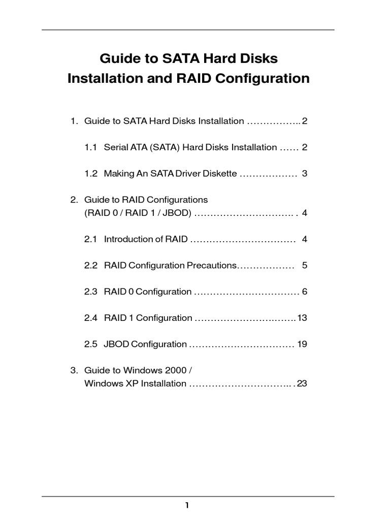 Guide To SATA Hard Disks Installation and RAID Configuration | PDF ...