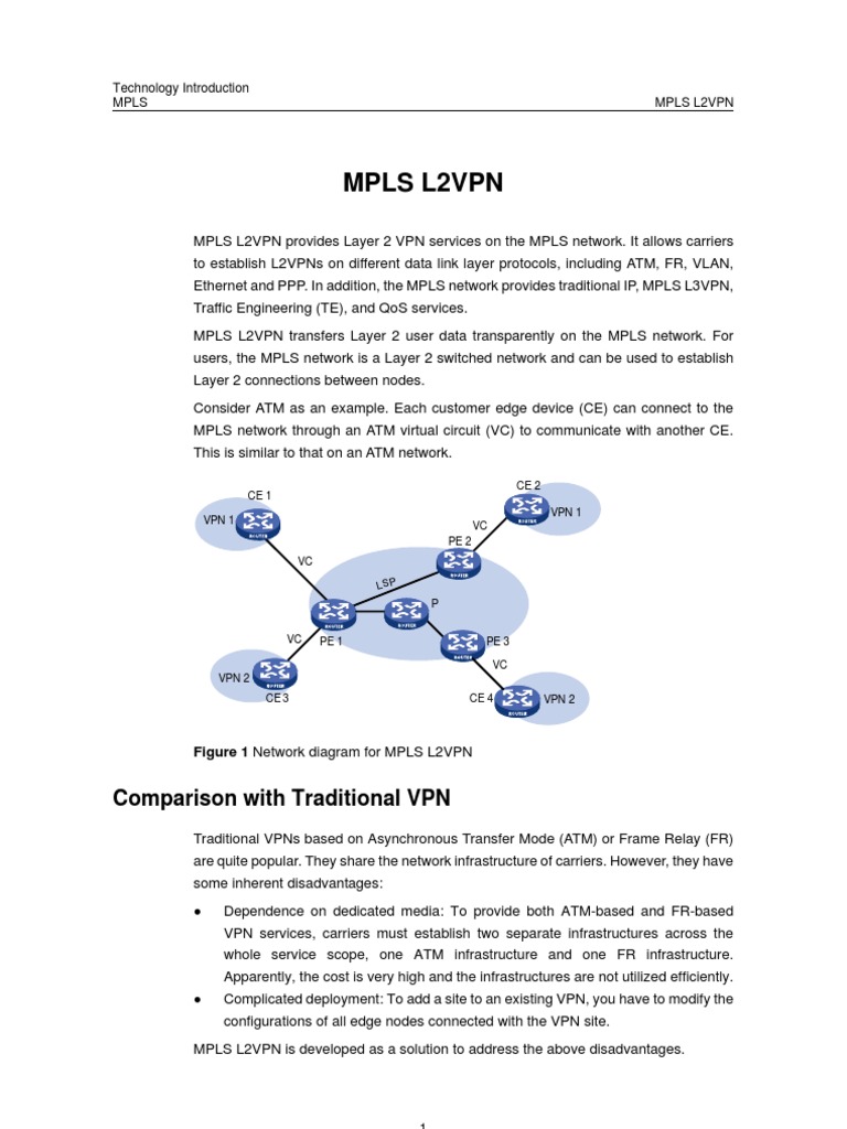 Mpls L2Vpn: Comparison With Traditional VPN | PDF | Multiprotocol Label ...