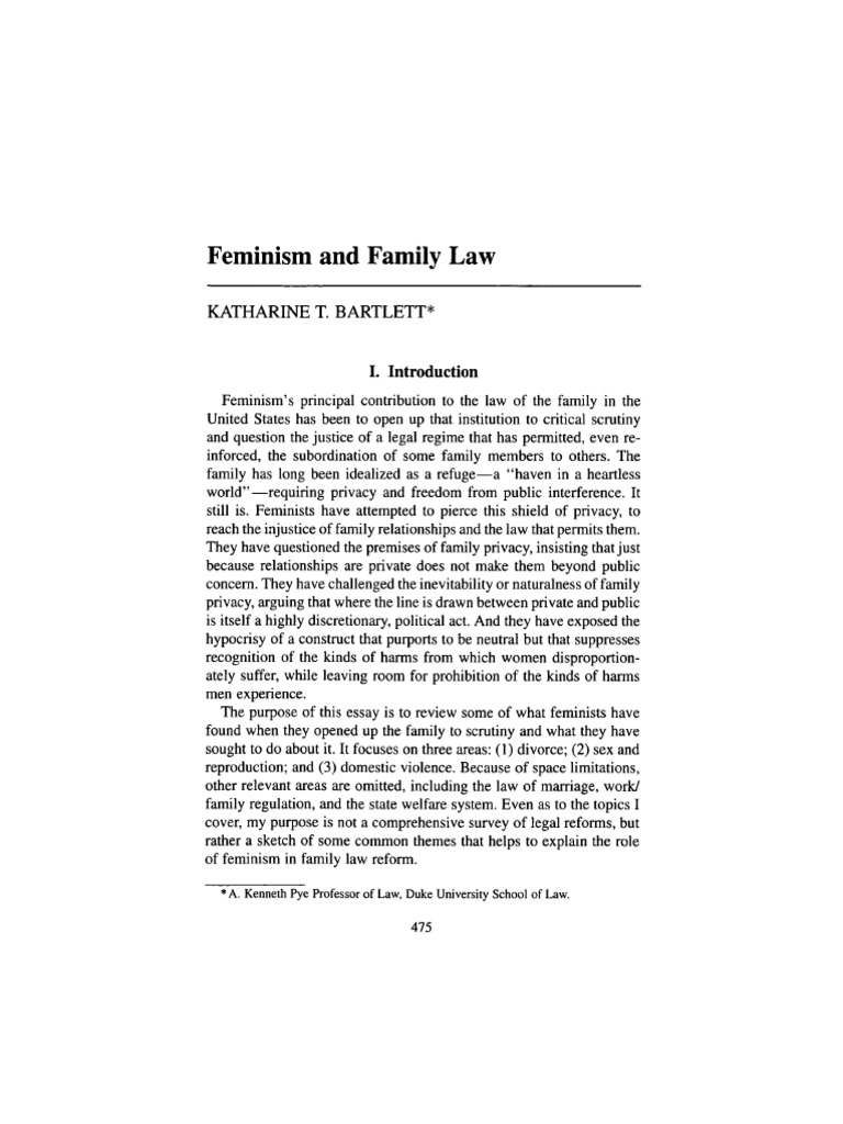 Feminism and Family Law | PDF