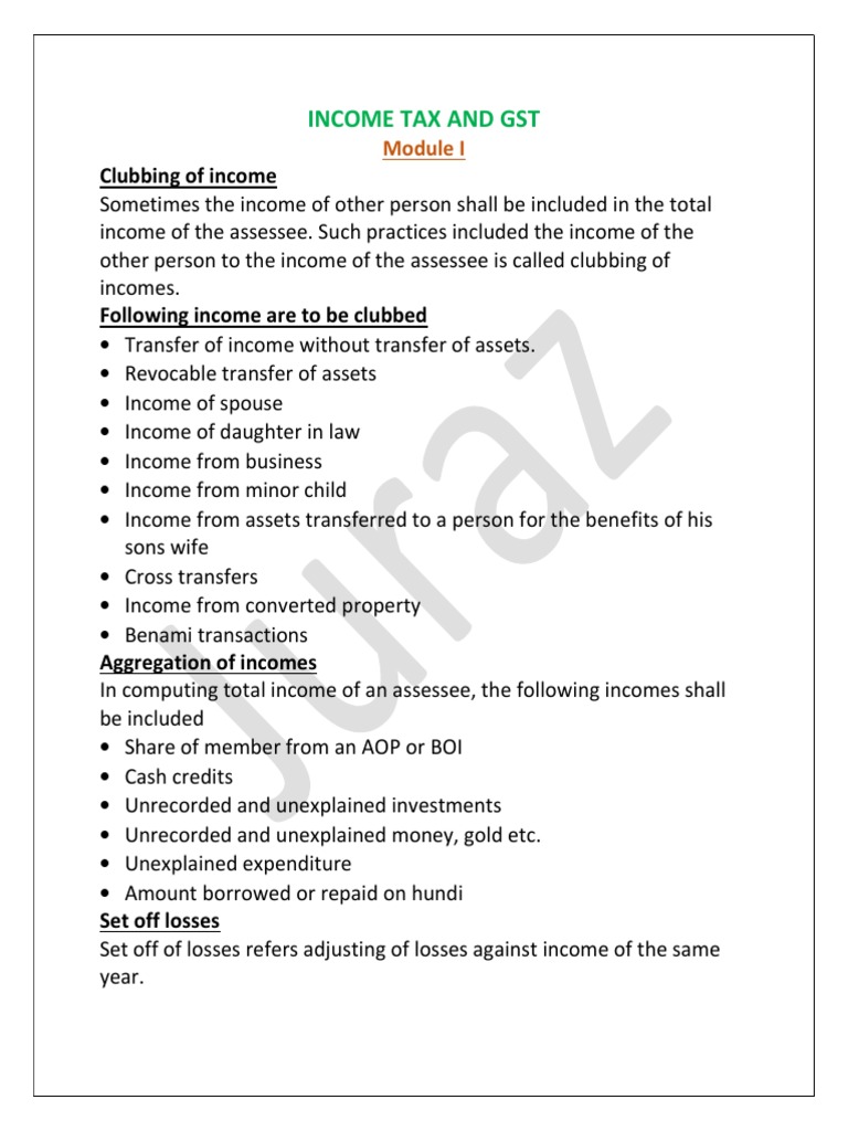 Module I - Income Tax and GST | PDF | Taxes | Alternative Minimum Tax