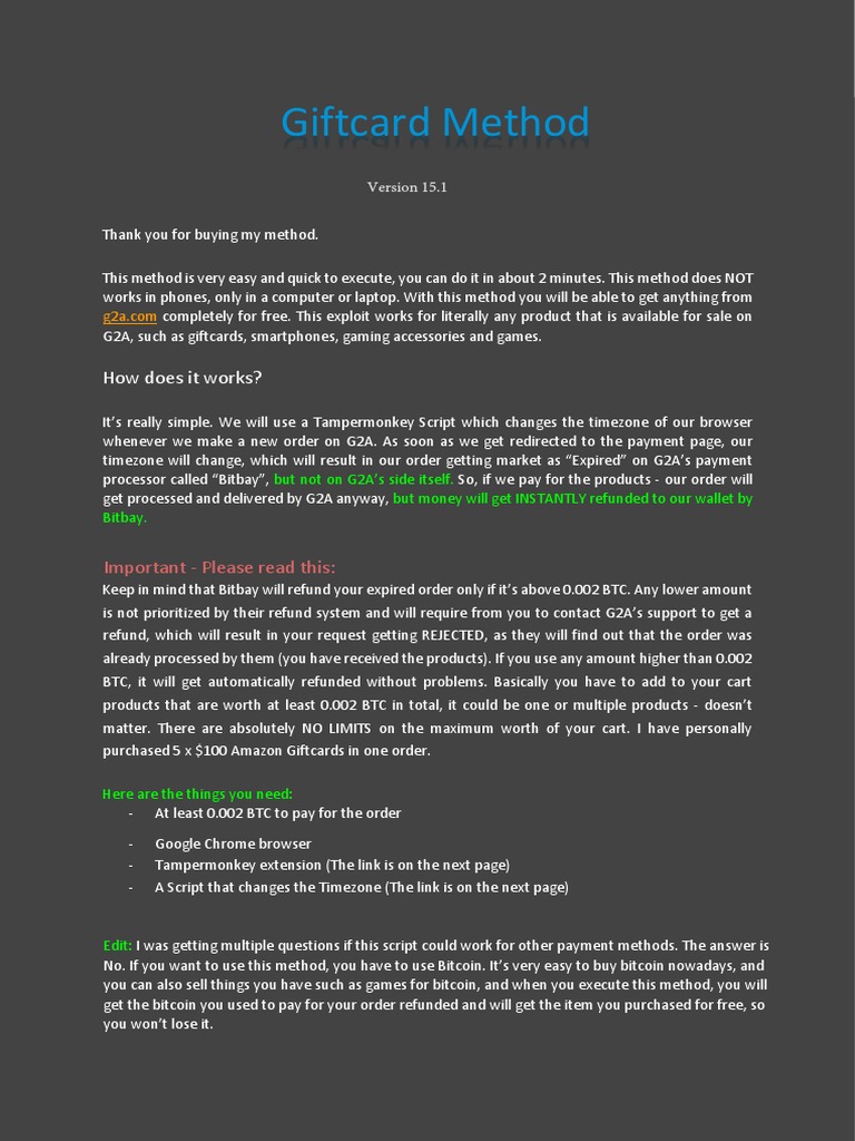 GiftcardMethod - 15.1 - Edition | PDF | Bitcoin | Computing