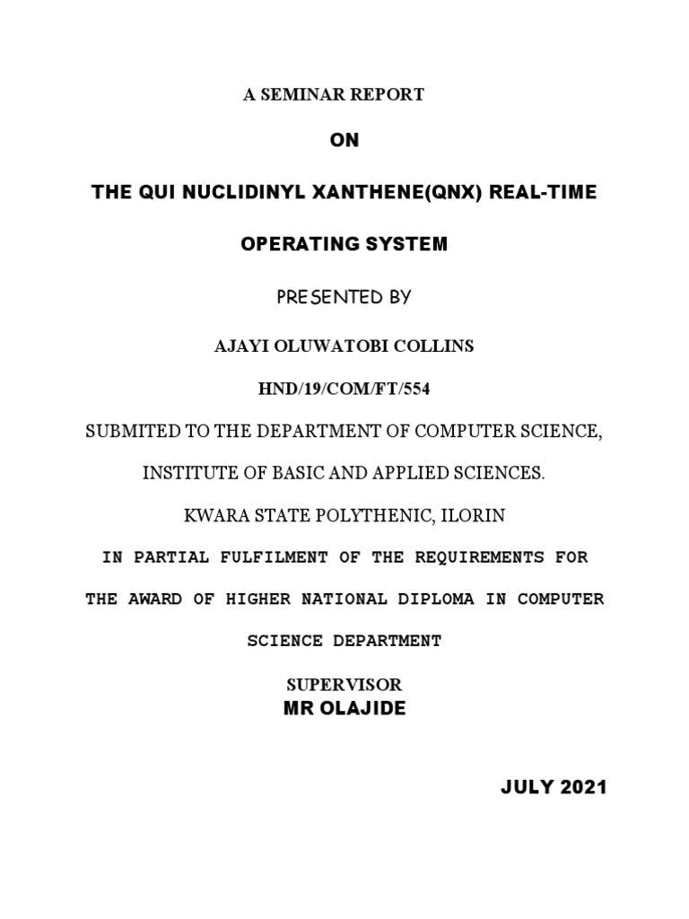 A Seminar Report | PDF
