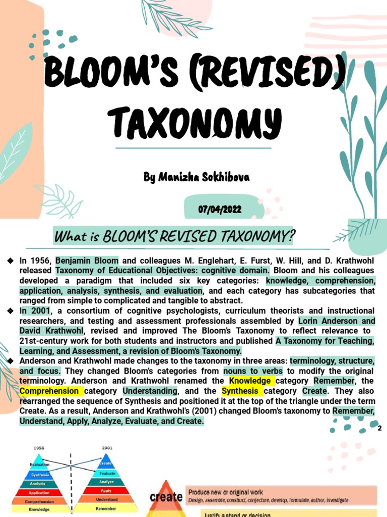 Blooms Taxonomy | PDF | Cognitive Science | Cognition