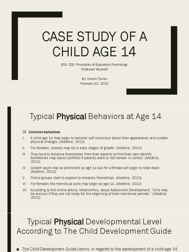 Case Study of A Child Age 14 | PDF