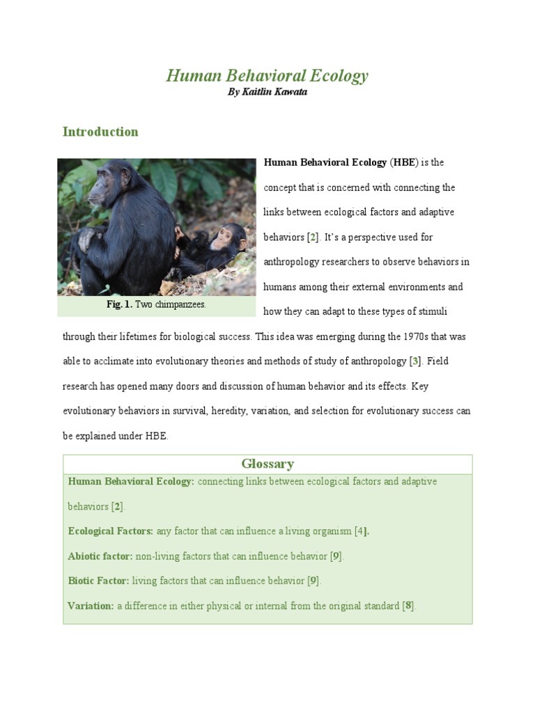 Human Behavioral Ecology Definition | PDF | Natural Selection | Ecology