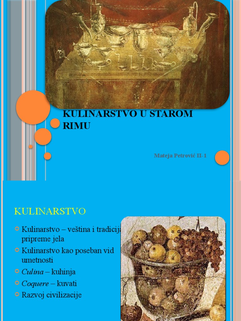 Kulinarstvo U Starom Rimu | PDF