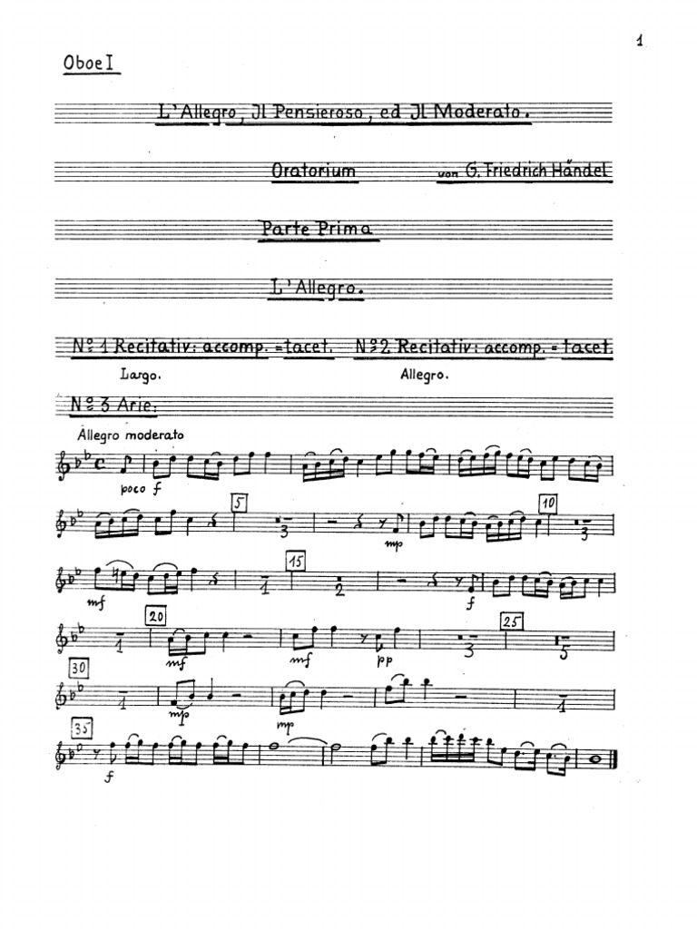 IMSLP722745-PMLP3541-02. HANDEL - L'ALLEGRO, HWV. 55 - Oboe 1-2 | PDF