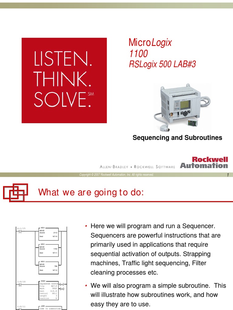 Micrologix: Rslogix 500 Lab#3 | PDF | Automation | Download