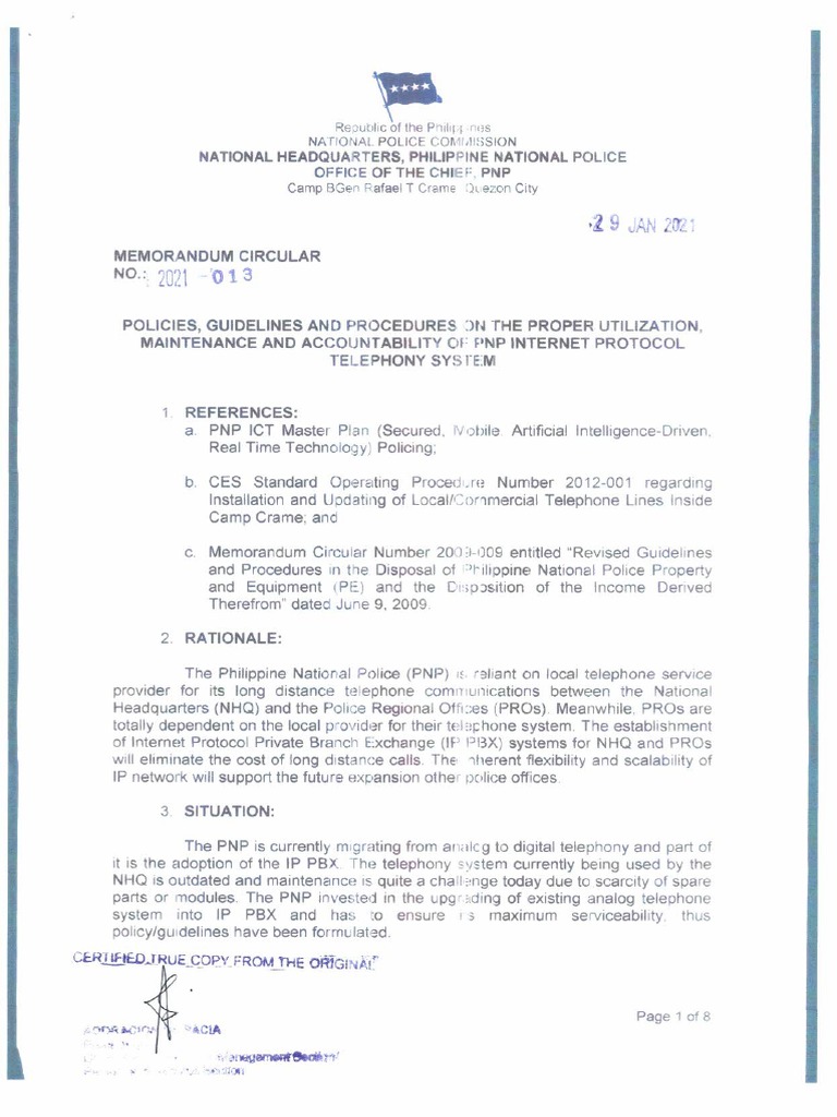 PNP Memorandum Circular No 2021 013 1 | PDF