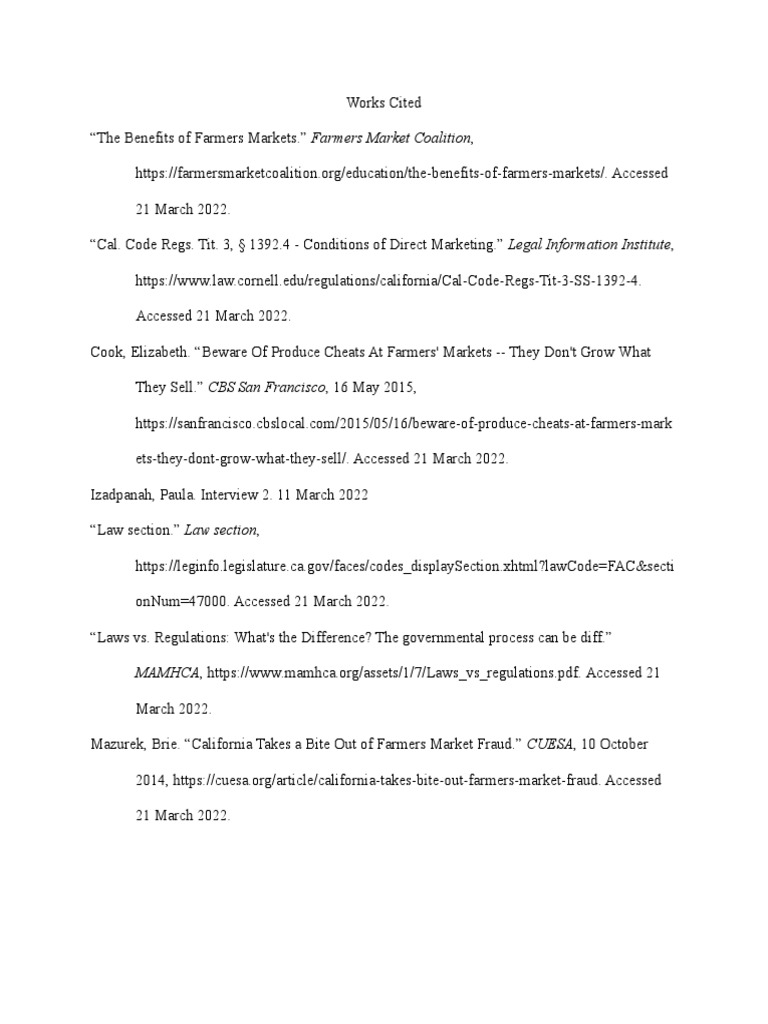 Works Cited Senoir Project | PDF