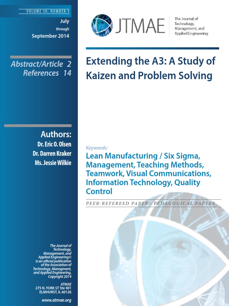 Extending The A3: A Study of Kaizen and Problem Solving: Abstract ...