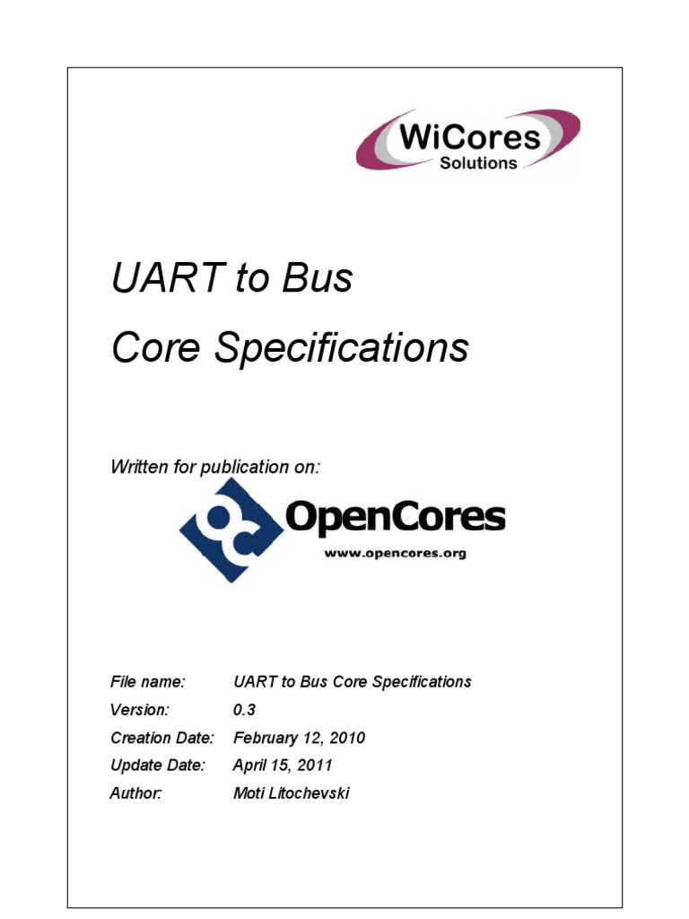 UART to Bus Interface Specification | PDF | Transmission Control ...