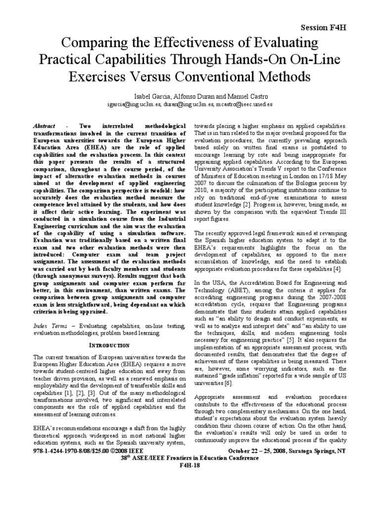 Comparing The Effectiveness of Evaluating Practical Capabilities ...