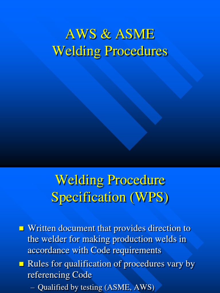 Aws and Asme Wps | PDF | Construction | Welding