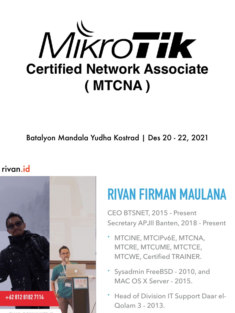 Pelatihan Sertifikasi MTCNA MikroTik | PDF