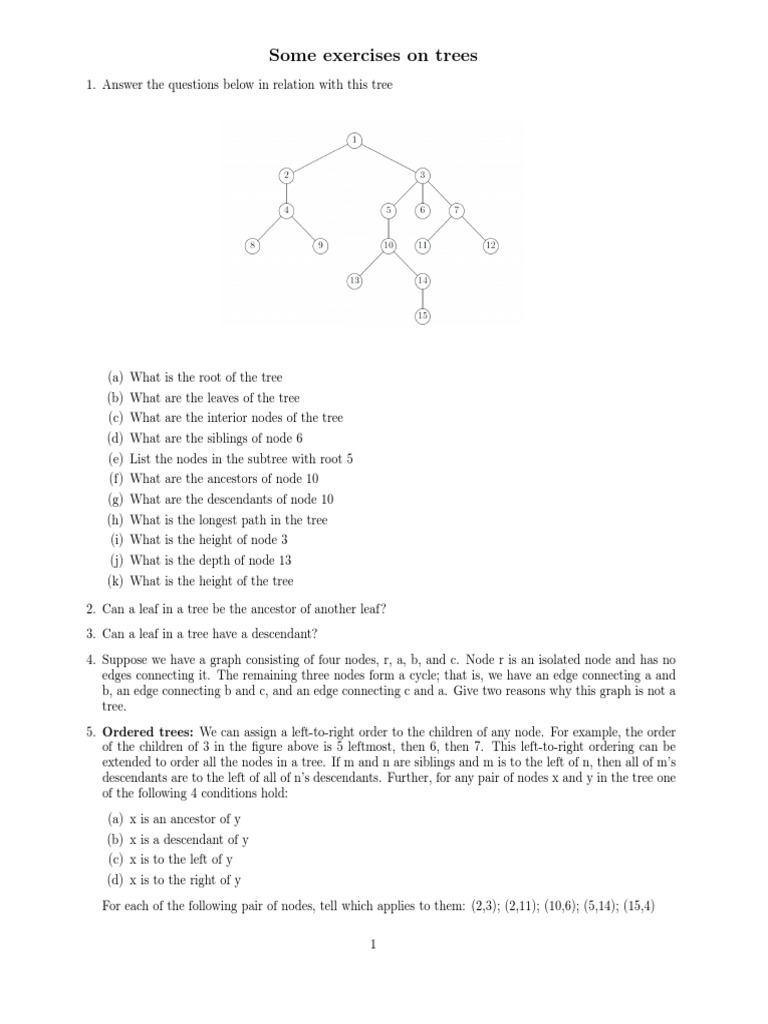 Tree Exercises and Concepts Explained | PDF | Language Arts ...