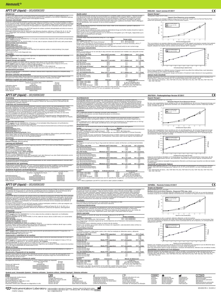 APTT-SP (Liquid) - 0020006300: Et Al For Identification and Resolution ...