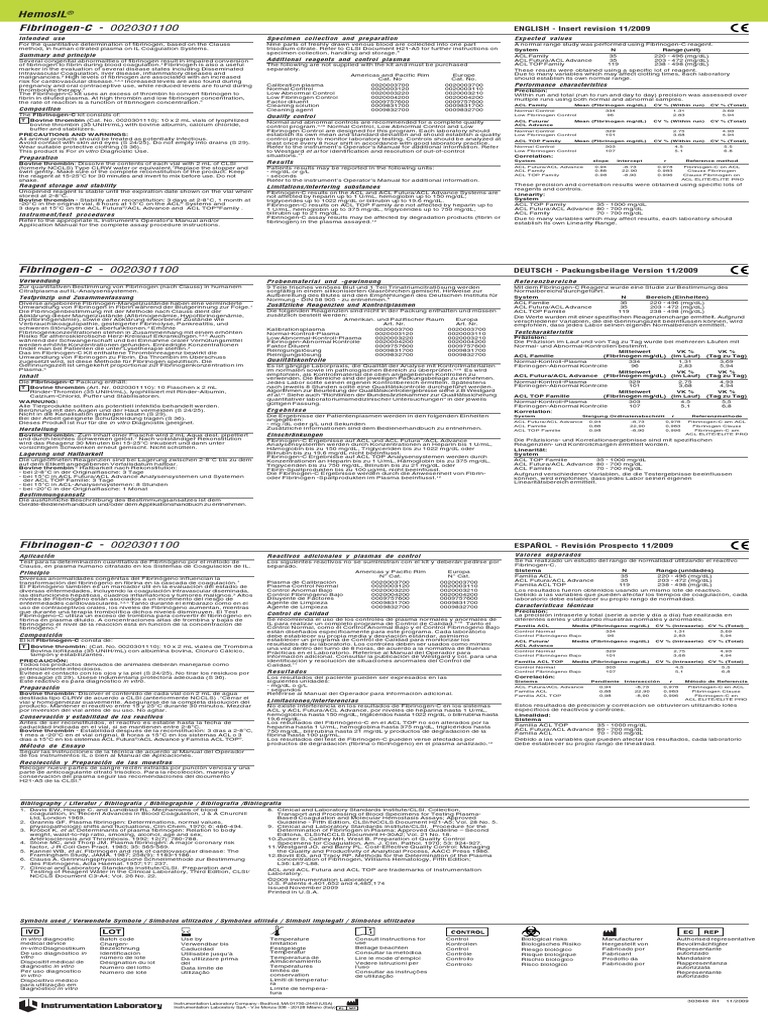 Inserto Fibrinogeno C | PDF | Histology | Blood