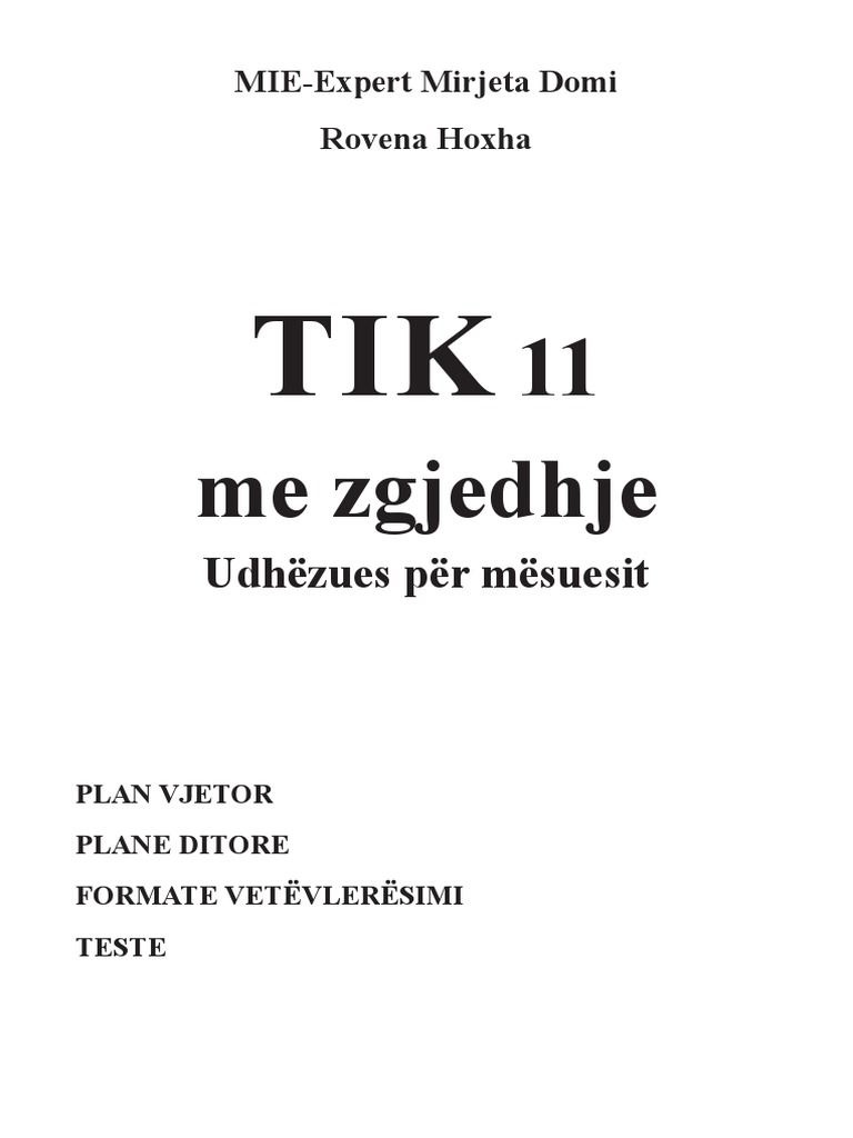 TIk 11 Me Zgjedhje - Libri I Mesuesit | PDF
