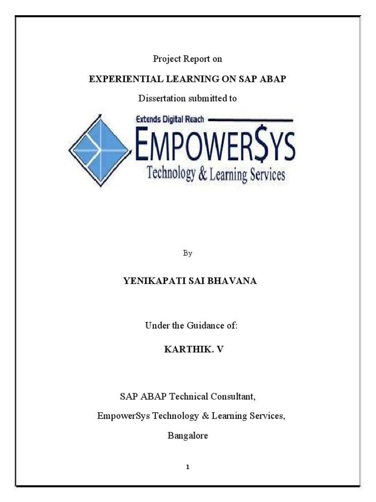 SAP ABAP Experiential Learning Report | PDF | Database Index | Databases