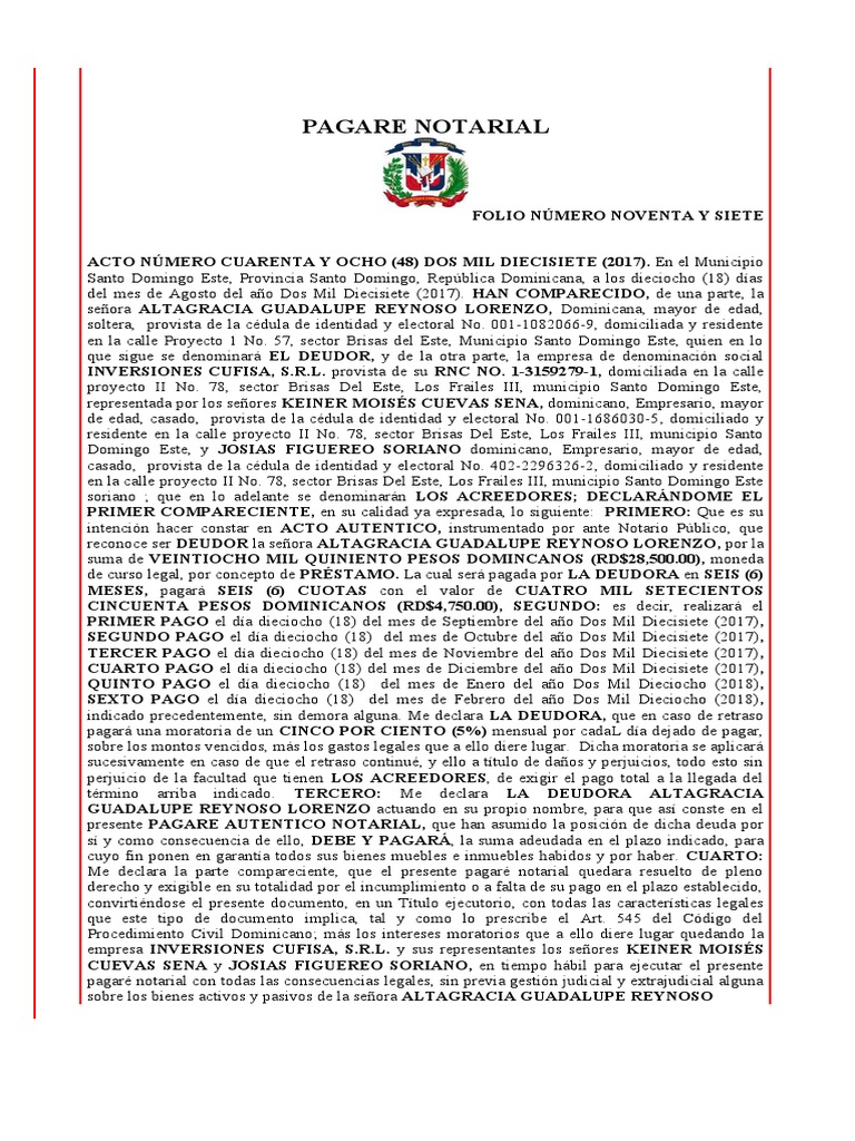 Altagracia Guadalupe Reynoso Lorenzo | PDF | Pagos | República Dominicana