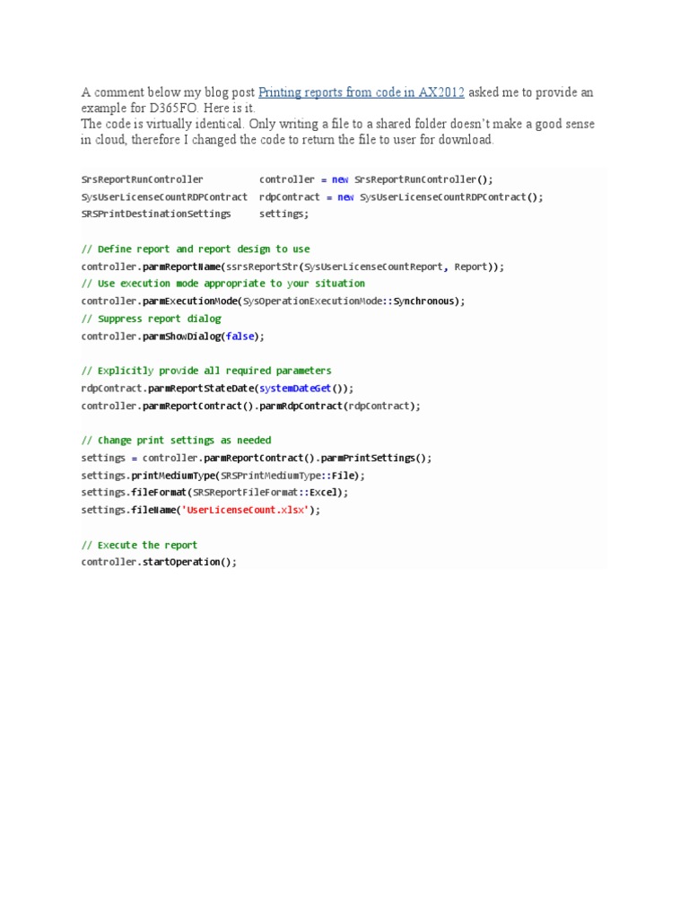 Printing Reports From Code in D365FO | PDF | Finance & Money Management ...