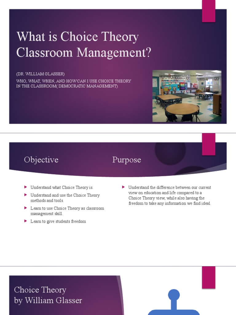Choice Theory Classroom Management | PDF | Classroom Management | Teachers
