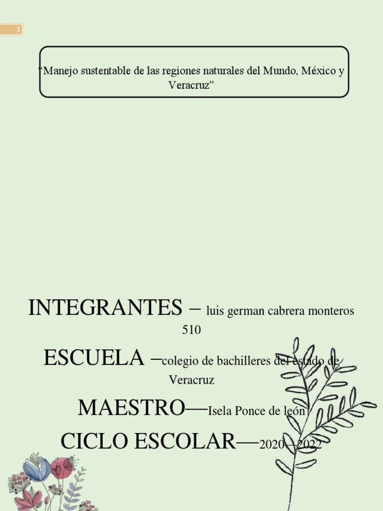 Manejo Sustentable de Las Regiones Naturales Del Mundo | PDF ...