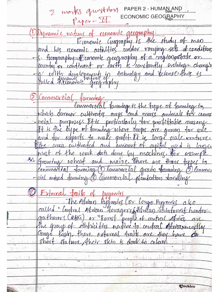 Geography Paper 2 5th Semester | PDF