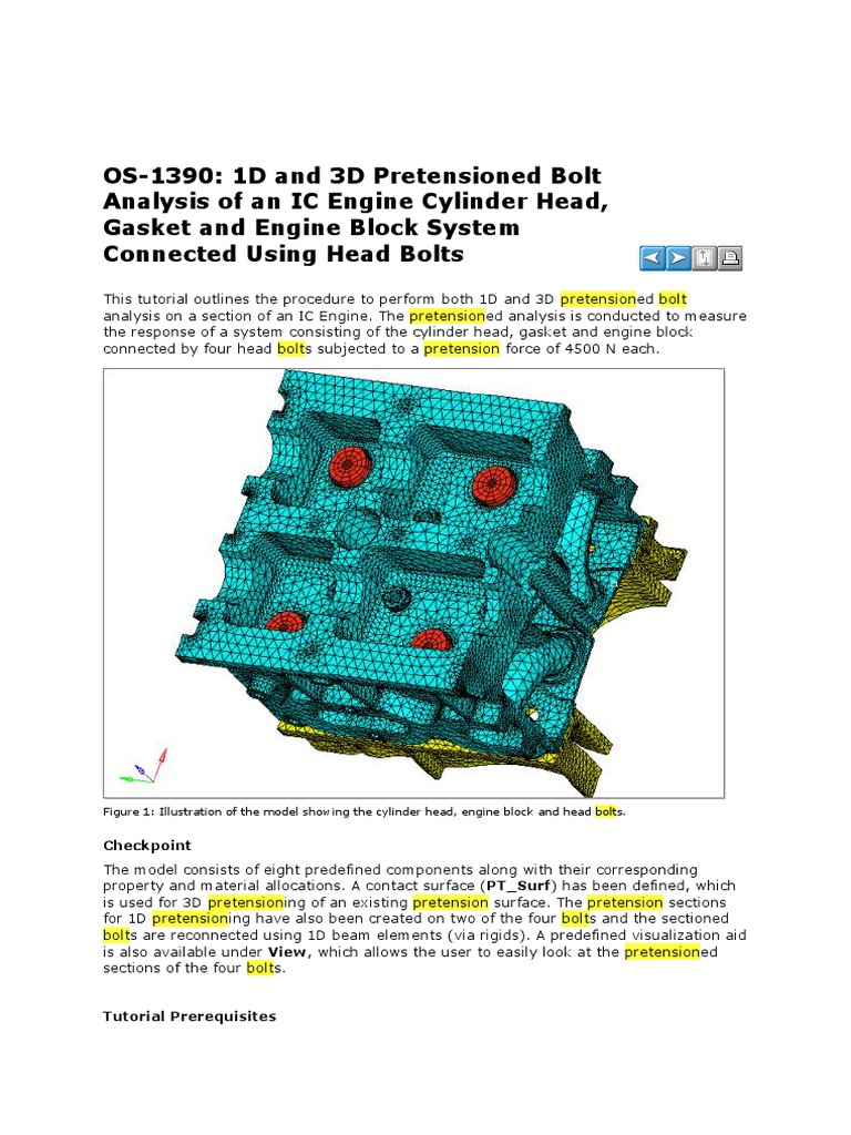 IC Engine Bolt Pretension Tutorial | PDF